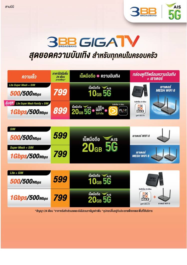 Mixed media feed | 3BB ONLINE | LINE Official Account